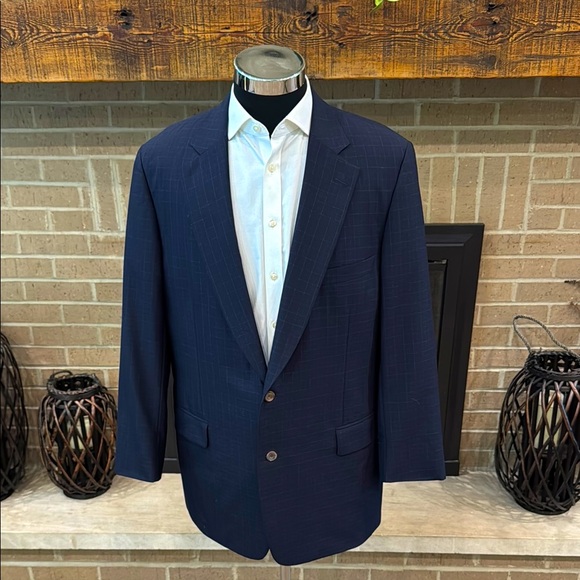 Paul Stuart | Suits & Blazers | Paul Stuart Mens 46l Blue Check Wool ...
